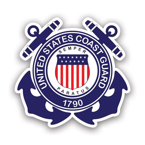 Vintage U S Coast Guard Anchors Sticker Decal American Made Uv Protected Logo Semper