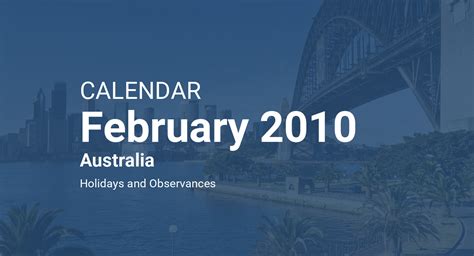 February 2010 Calendar Australia