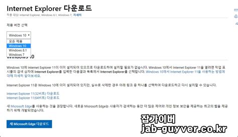 인터넷 익스플로러11 다운로드 및 설치방법