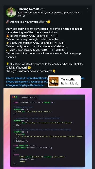 understand useffect react reactjsinterviewquestions webdev