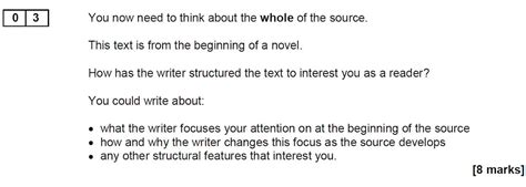 English Language Gcse Paper 1 Question 3 Model Answer Aqa