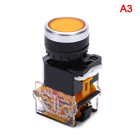 Jollic 22mm Flat Head Green Push Button Momentary Switch With Led Light
