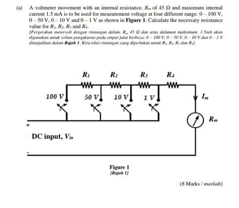 Solved A Voltmeter Movement With An Internal Resistance Rm