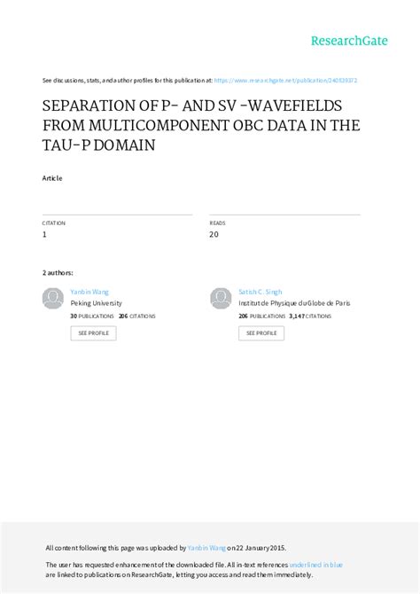 Pdf Separation Of P And Sv Wavefields From Multi Component Seismic Data In The Domain