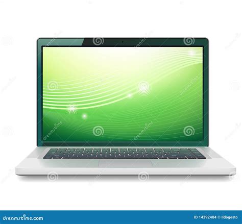 Laptop With Abstract Wallpaper Stock Vector Illustration Of Notebook Screen