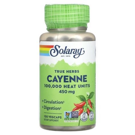 Solaray True Herbs Cayenne 450 Mg 100 Vegcaps 100 Count Ralphs