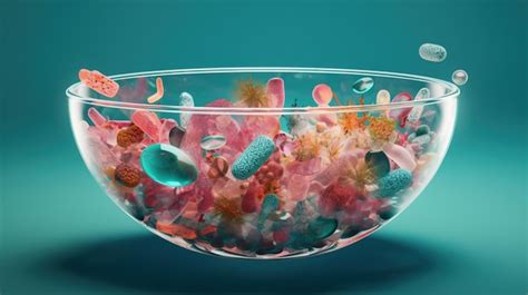 Premium Photo A Bowl Of Candy And A Lot Of Bacteria
