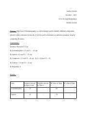 Thin Layer Chromatography Lab Report Pdf Sasha Celestin October 1 2023 GTA Kyliegh Richardson