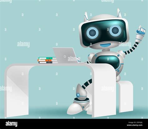 Robot 3d Information Character Background Design Robotic Help Desk