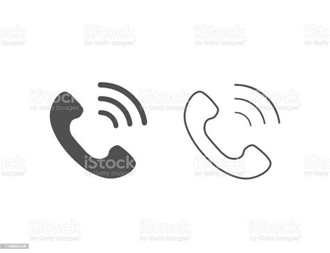 흰색 배경에 고립 된 트렌디 한 평면 스타일로 설정 된 전화 선 아이콘입니다 전화 기호입니다 벡터 일러스트레이션 0명에 대한