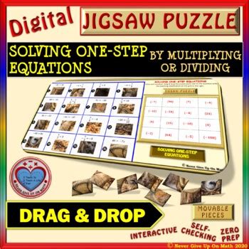 Jigsaw Puzzle Solve 1 Step Equation By Multiply Or Divide DISTANCE