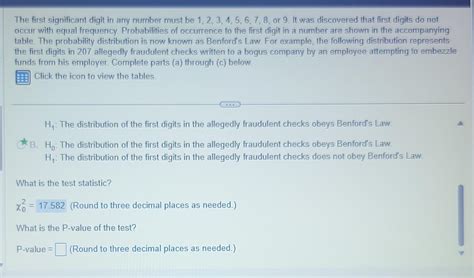 Solved The First Significant Digit In Any Number Must Be