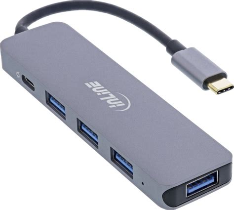 Inline Usb Type C Multi Hub 4x Usb A 30 Pd 87w Usb C 30 Plug