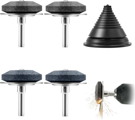 Amazon.com : aeloer 4 Pack 【Steel Base】 Lawn Mower Blade Sharpener for Drill, Lawnmower Blade ...