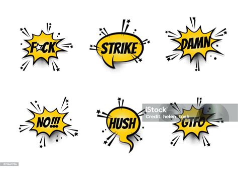 Comic Text Speech Bubble Pop Art Set Stock Illustration Download Image Now Abstract Border