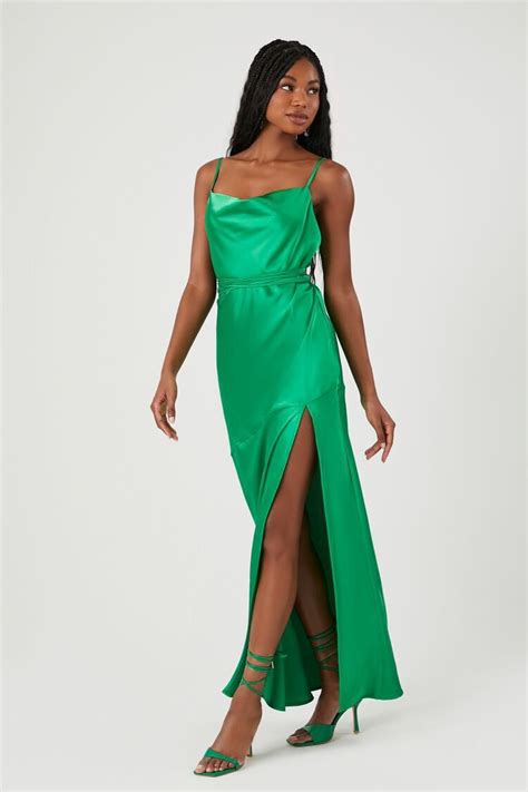 Satin Leg Slit Maxi Dress Forever21us