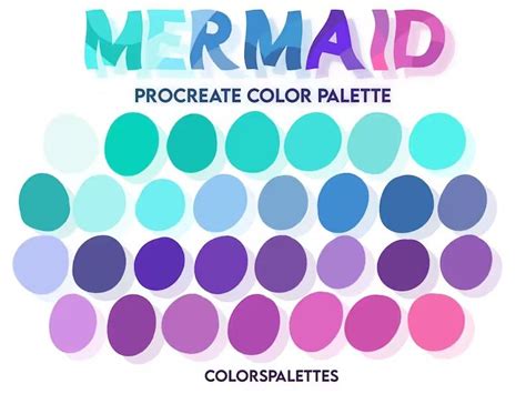 Mermaid Procreate Color Palette Colorspalettes™ Etsy Mermaid