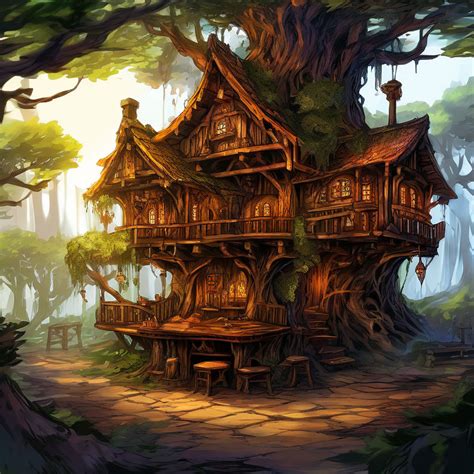 DND Fantasy Large Magical Treehouse Tavern Cottage Homey Fee By Kori Bauerle Playground