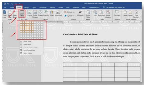 Cara Membuat Tabel Di Word Dengan Cepat
