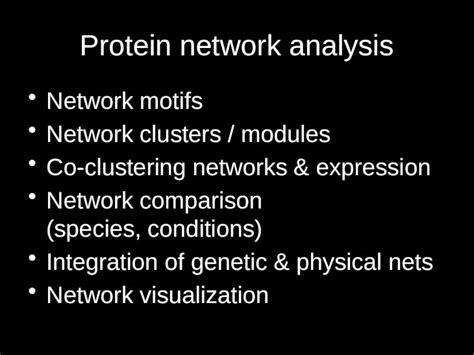 Pptx Protein Network Analysis Network Motifs Network Clusters