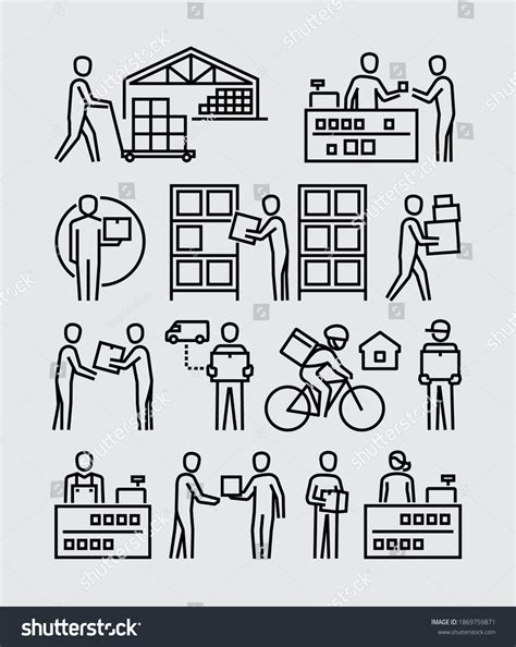 Retailer Warehouse Worker Delivery Man Delivering Stock Vector Royalty