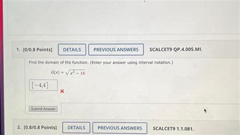 Solved Find The Domain Of The Function Enter Your Answer
