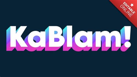 Kablam Turquoise Purple Gradient 3d Text Effect Generator