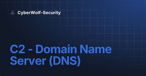 C2 Domain Name Server Dns Cyberwolf Security