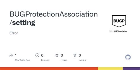 GitHub BUGProtectionAssociation Setting Error