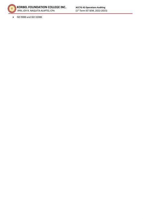 operations auditing syllabus docx
