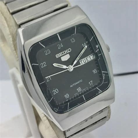 Seiko 5 Automatic Railway Time Tv Shape 6309 5710 Day Date Mens Watch