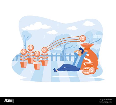 Passive Income Earn Money While Sleeping Man In Bedroom Money Rain