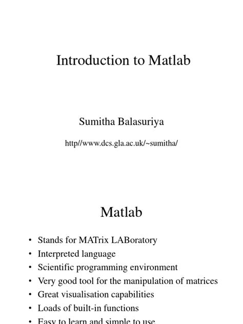 an introduction to the fundamental concepts and capabilities of matlab