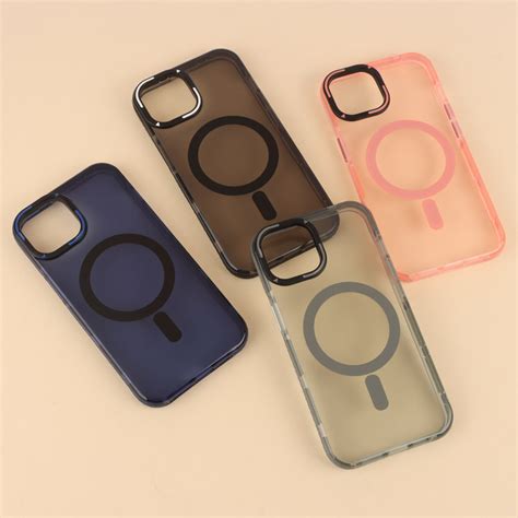 خرید قاب Pc شفاف دور طرحدار مگ سیف Iphone 13 14 تکنوسان