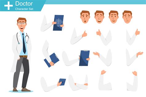 Set Of Doctor Cartoon Characters Medical Staff Team Concept 570286