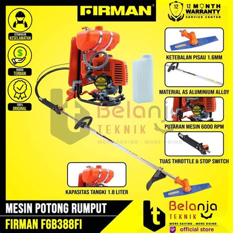Jual Firman Mesin Potong Rumput Gendong FGB 388 FI Brush Cutter 2 Tak