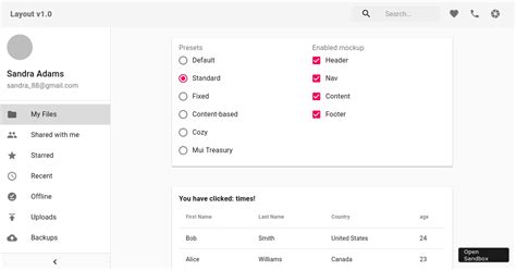 material ui layout v1 2 9 forked codesandbox