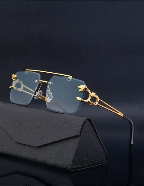 New Retro Rimless Sunglasses For Men Steampunk Sunglasses Women Punk