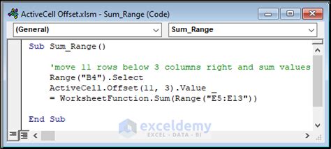 Using The Excel VBA ActiveCell Offset Property Examples