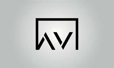 Letter Av Logo Design Av Logo With Square Shape In Black Colors Vector