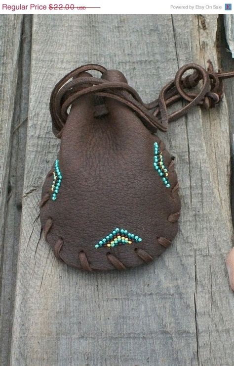 Beaded Drawstring Pouch Buckskin Medicine Bag By Thunderrose