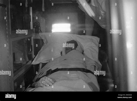 Singer Michael Jackson Looks Out From An Ambulance As He Arrives At