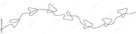 Arrows Sign Line Continuous Drawing Vector One Line Arrows Icon Vector Background Plane Icon