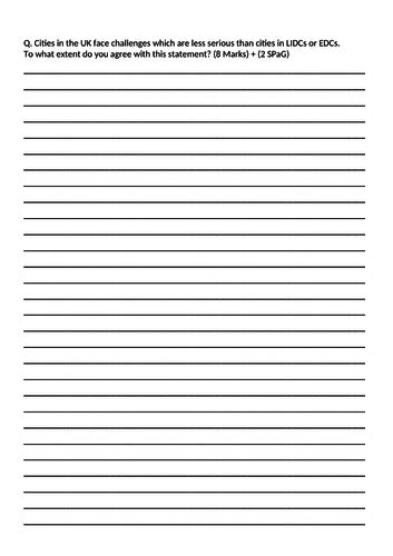 Ocr A Gcse Geography 8 Mark Question Development Teaching Resources