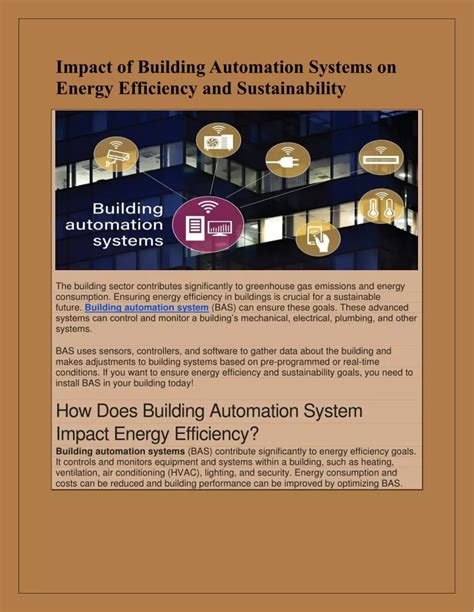 Ppt Impact Of Building Automation Systems On Energy Efficiency And Sustainability Powerpoint