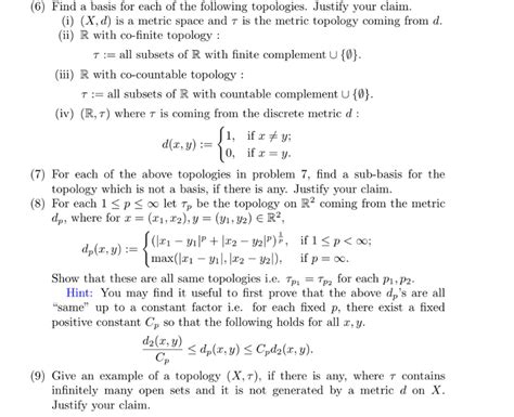 Solved Find A Basis For Each Of The Following Chegg Com