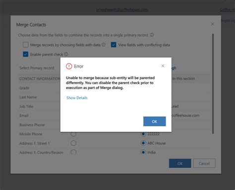 Parent Check For Merging Records In Dynamics 365 CRM Power Apps