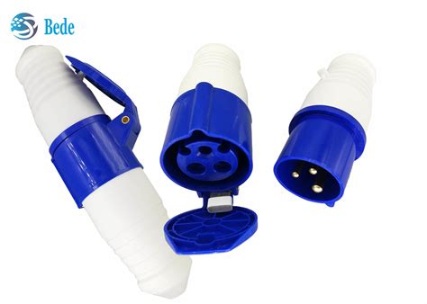 Single Phase Industrial Plug And Socket P N E Blue Color 220 250v 16a Coupler Type