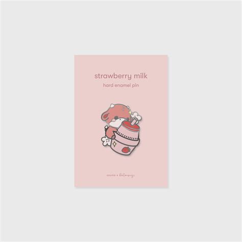 Strawberry Milk Enamel Pin Osume