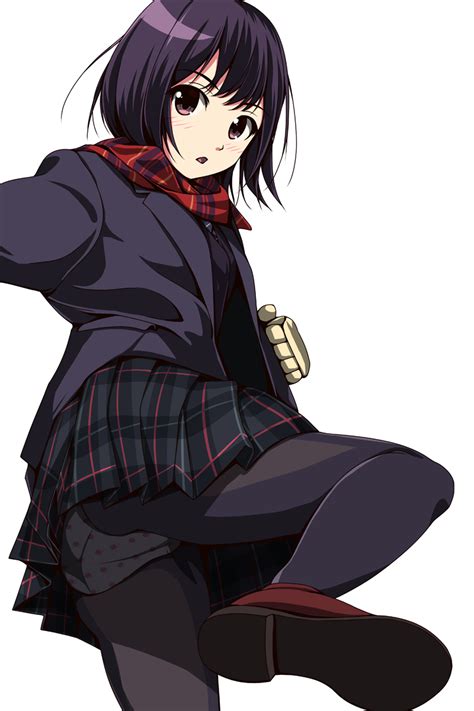 Safebooru 1girl Ass Black Hair Black Legwear Brown Eyes Highres Leg